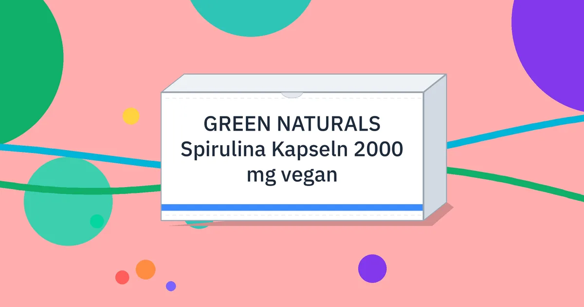 Symbolbild: Packung mit der Aufschrift GREEN NATURALS Spirulina Kapseln 2000 mg vegan (PZN 19483395) – Verfügbarkeit und Bezug in Apotheken in Frankfurt am Main