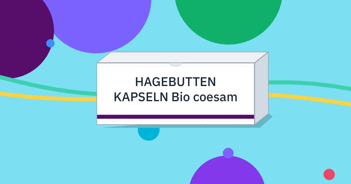 Symbolbild: Packung mit der Aufschrift HAGEBUTTEN KAPSELN Bio coesam (PZN 12545762) – Verfügbarkeit und Bezug in Apotheken in Frankfurt am Main