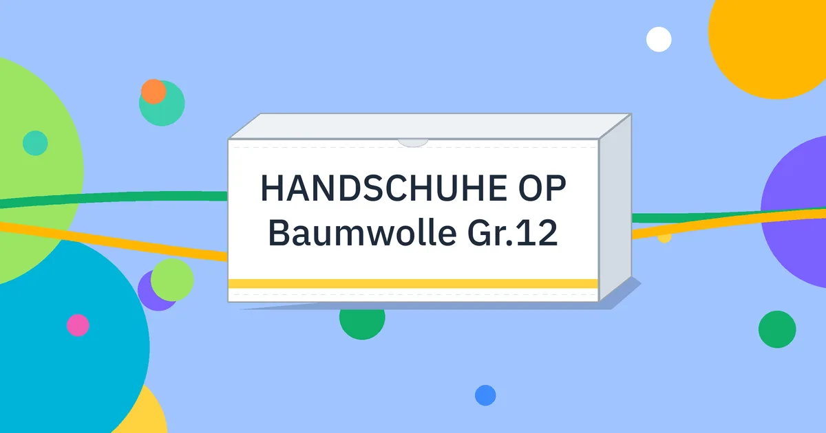 Symbolbild: Packung mit der Aufschrift HANDSCHUHE OP Baumwolle Gr.12 (PZN 03401277) – Verfügbarkeit und Bezug in Apotheken in Frankfurt am Main