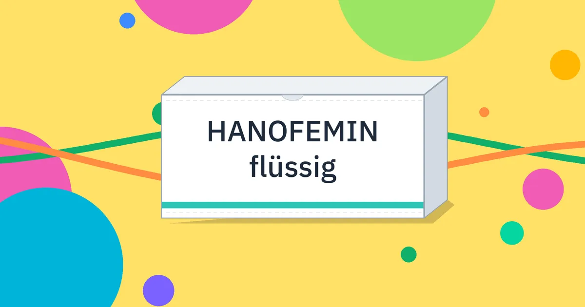 Symbolbild: Packung mit der Aufschrift HANOFEMIN flüssig (PZN 02698080) – Verfügbarkeit und Bezug in Apotheken in Frankfurt am Main