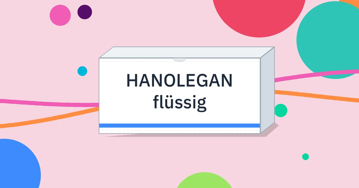 Symbolbild: Packung mit der Aufschrift HANOLEGAN flüssig (PZN 04194679) – Verfügbarkeit und Bezug in Apotheken in Frankfurt am Main