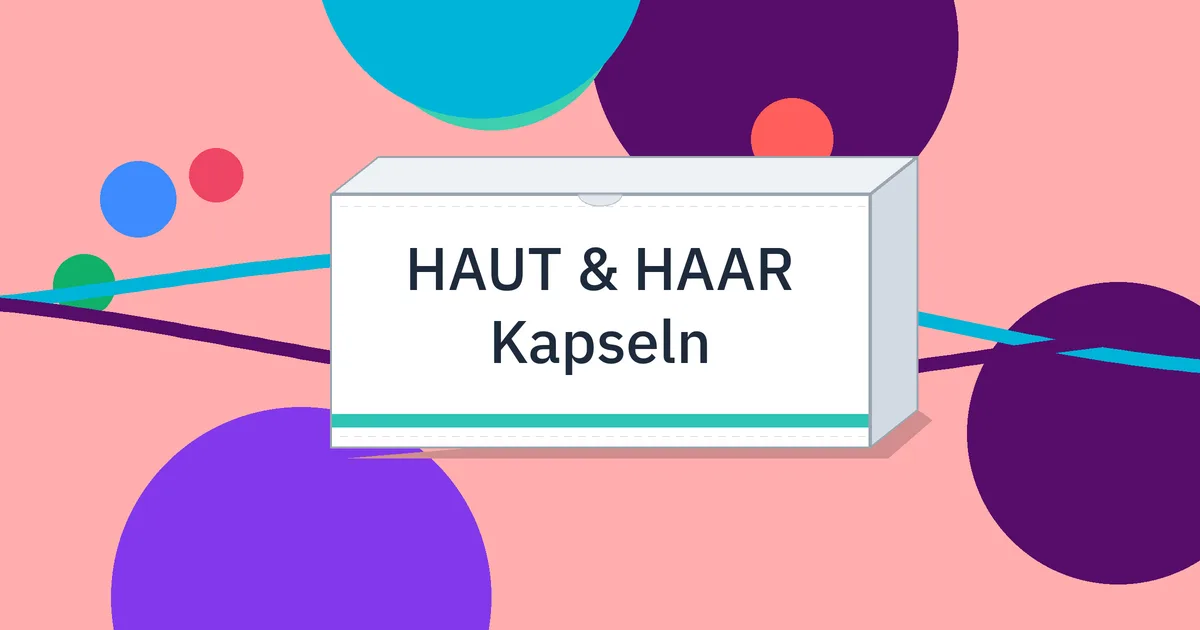 Symbolbild: Packung mit der Aufschrift HAUT & HAAR Kapseln (PZN 18666461) – Verfügbarkeit und Bezug in Apotheken in Frankfurt am Main