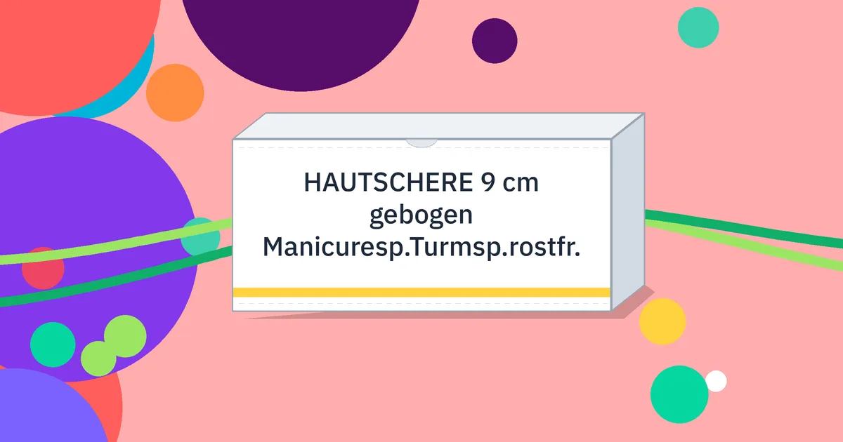 Symbolbild: Packung mit der Aufschrift HAUTSCHERE 9 cm gebogen Manicuresp.Turmsp.rostfr. (PZN 17871673) – Verfügbarkeit und Bezug in Apotheken in Frankfurt am Main