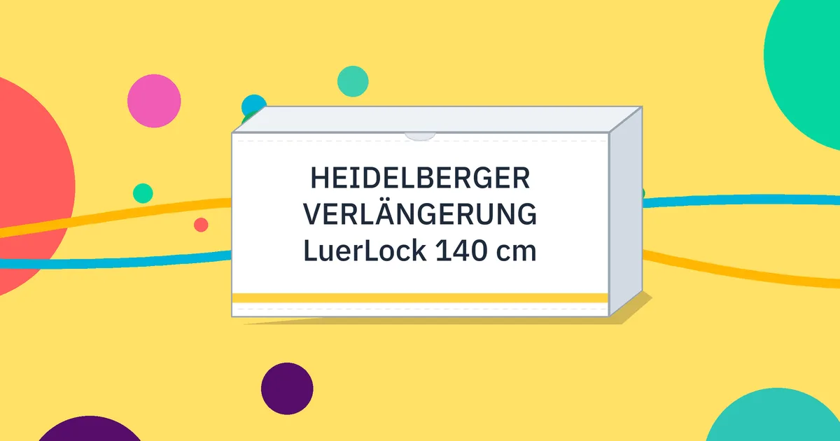 Symbolbild: Packung mit der Aufschrift HEIDELBERGER VERLÄNGERUNG LuerLock 140 cm (PZN 09042721) – Verfügbarkeit und Bezug in Apotheken in Frankfurt am Main