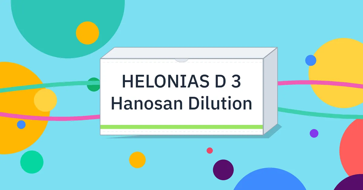 Symbolbild: Packung mit der Aufschrift HELONIAS D 3 Hanosan Dilution (PZN 07431571) – Verfügbarkeit und Bezug in Apotheken in Frankfurt am Main