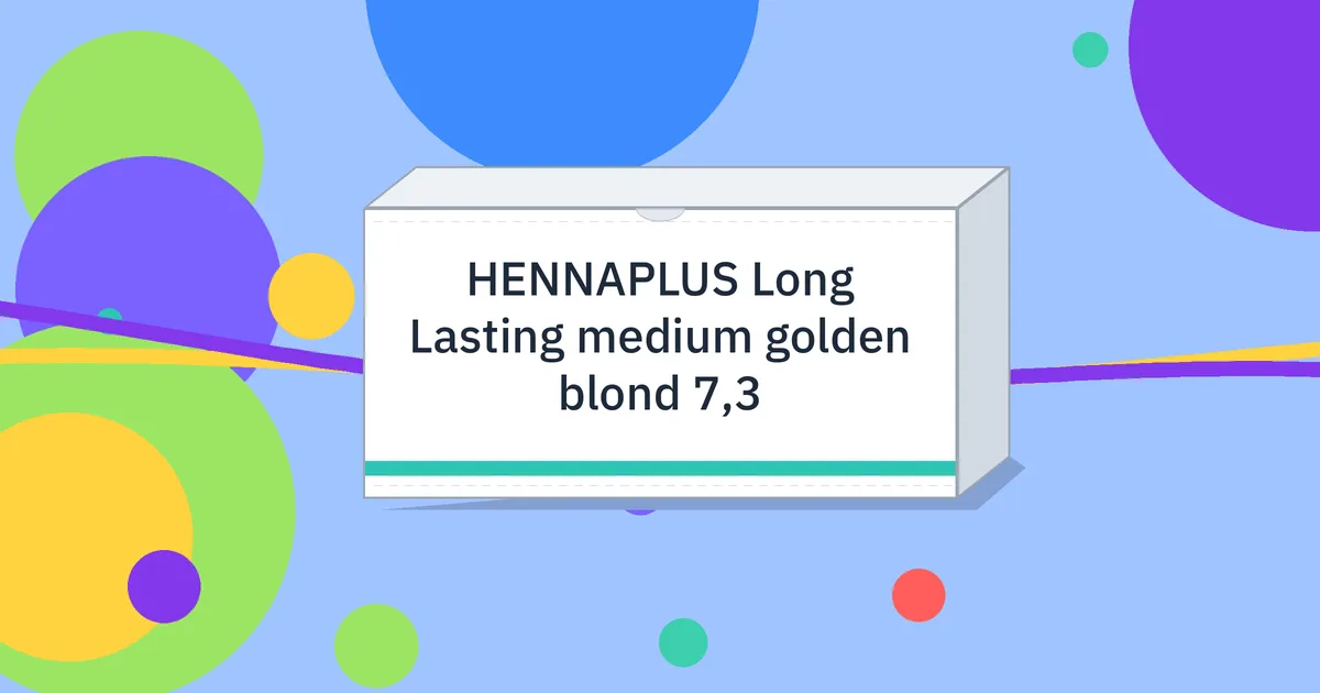 Symbolbild: Packung mit der Aufschrift HENNAPLUS Long Lasting medium golden blond 7,3 (PZN 00099748) – Verfügbarkeit und Bezug in Apotheken in Frankfurt am Main