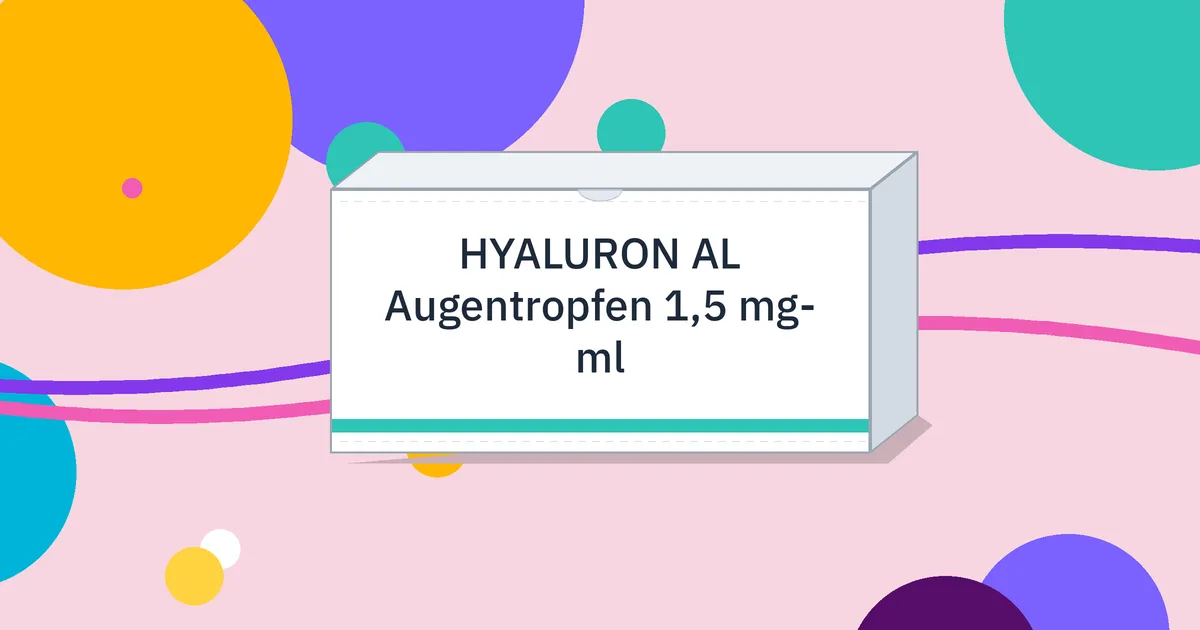 Symbolbild: Packung mit der Aufschrift HYALURON AL Augentropfen 1,5 mg-ml (PZN 17844647) – Verfügbarkeit und Bezug in Apotheken in Frankfurt am Main
