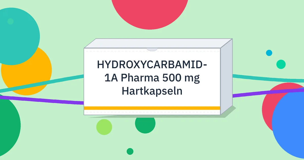 Symbolbild: Packung mit der Aufschrift HYDROXYCARBAMID-1A Pharma 500 mg Hartkapseln (PZN 06334038) – Verfügbarkeit und Bezug in Apotheken in Frankfurt am Main
