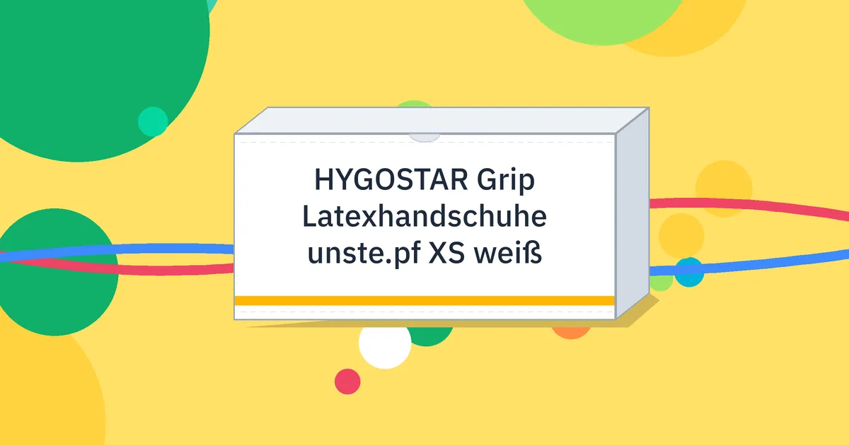 Symbolbild: Packung mit der Aufschrift HYGOSTAR Grip Latexhandschuhe unste.pf XS weiß (PZN 20306907) – Verfügbarkeit und Bezug in Apotheken in Frankfurt am Main