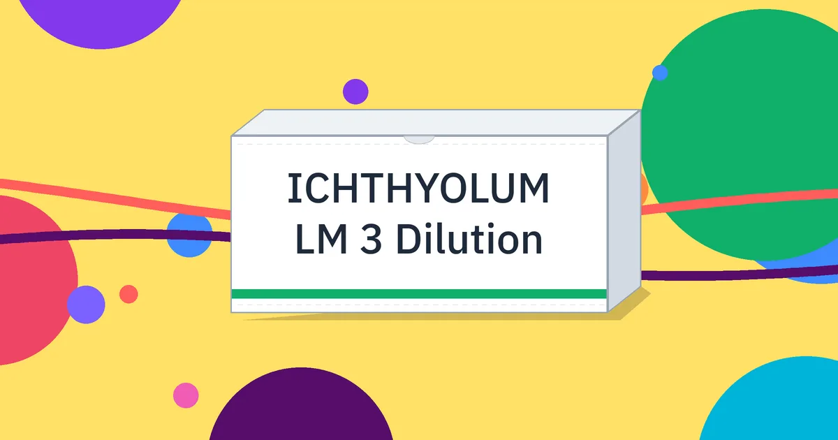 Symbolbild: Packung mit der Aufschrift ICHTHYOLUM LM 3 Dilution (PZN 13558502) – Verfügbarkeit und Bezug in Apotheken in Frankfurt am Main