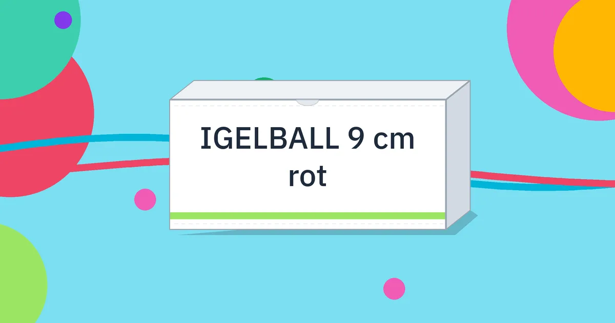 Symbolbild: Packung mit der Aufschrift IGELBALL 9 cm rot (PZN 09103581) – Verfügbarkeit und Bezug in Apotheken in Frankfurt am Main