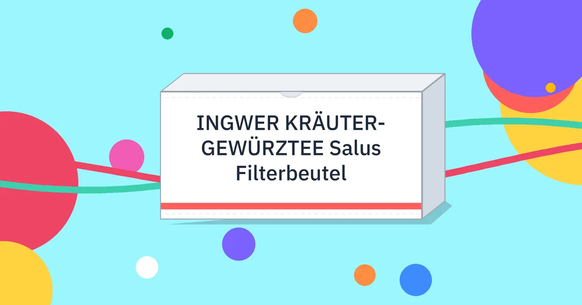 Symbolbild: Packung mit der Aufschrift INGWER KRÄUTER-GEWÜRZTEE Salus Filterbeutel (PZN 05020881) – Verfügbarkeit und Bezug in Apotheken in Frankfurt am Main