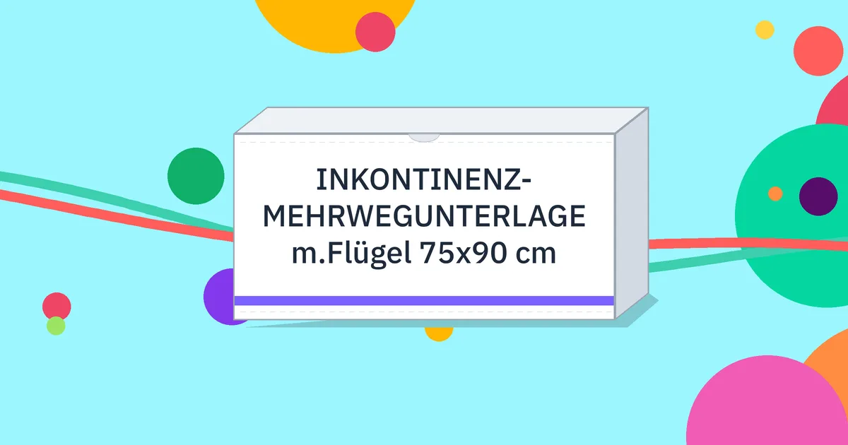 Symbolbild: Packung mit der Aufschrift INKONTINENZ-MEHRWEGUNTERLAGE m.Flügel 75x90 cm (PZN 20373826) – Verfügbarkeit und Bezug in Apotheken in Frankfurt am Main