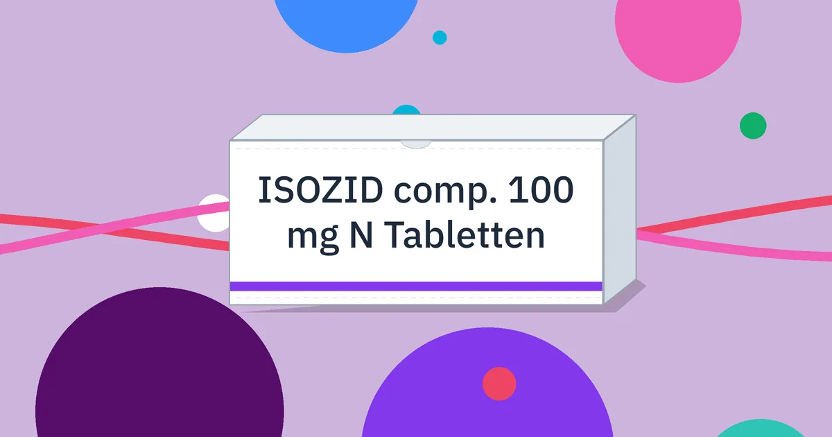 Symbolbild: Packung mit der Aufschrift ISOZID comp. 100 mg N Tabletten (PZN 04810003) – Verfügbarkeit und Bezug in Apotheken in Frankfurt am Main