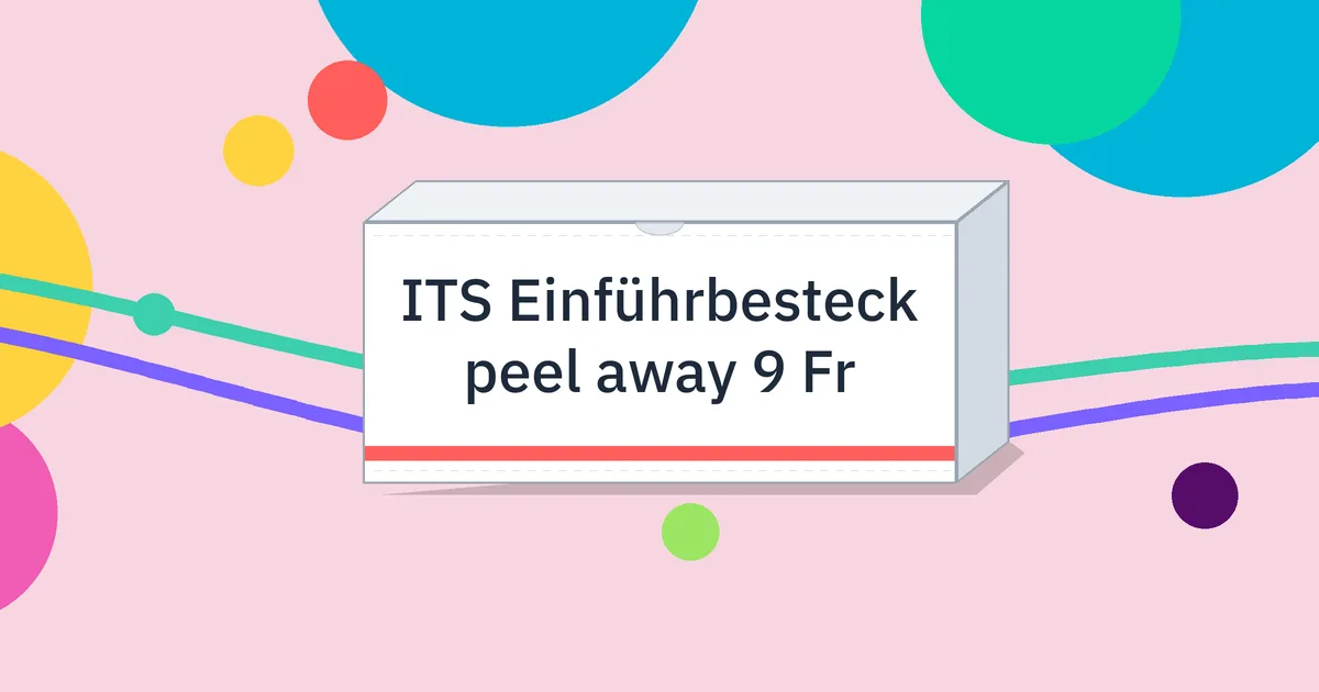 Symbolbild: Packung mit der Aufschrift ITS Einführbesteck peel away 9 Fr (PZN 02259848) – Verfügbarkeit und Bezug in Apotheken in Frankfurt am Main