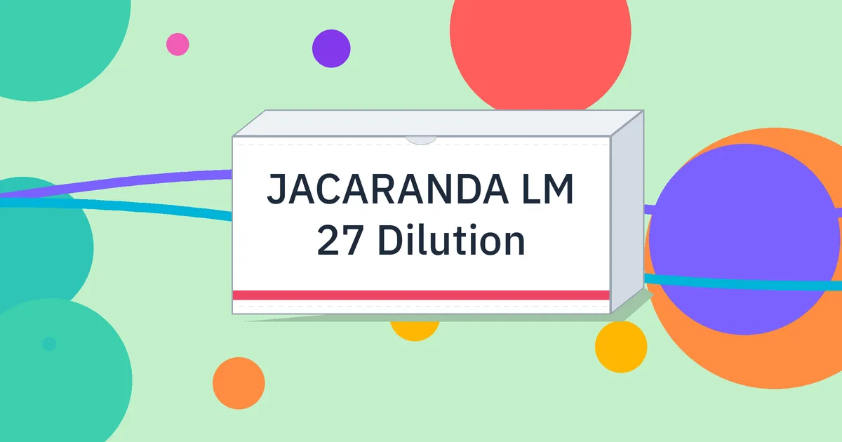 Symbolbild: Packung mit der Aufschrift JACARANDA LM 27 Dilution (PZN 13561579) – Verfügbarkeit und Bezug in Apotheken in Frankfurt am Main