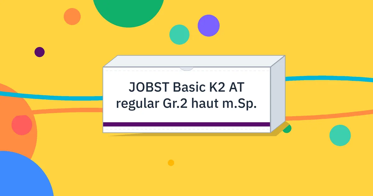 Symbolbild: Packung mit der Aufschrift JOBST Basic K2 AT regular Gr.2 haut m.Sp. (PZN 13060647) – Verfügbarkeit und Bezug in Apotheken in Frankfurt am Main
