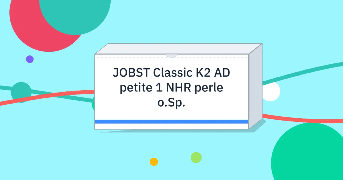 Symbolbild: Packung mit der Aufschrift JOBST Classic K2 AD petite 1 NHR perle o.Sp. (PZN 13061316) – Verfügbarkeit und Bezug in Apotheken in Frankfurt am Main