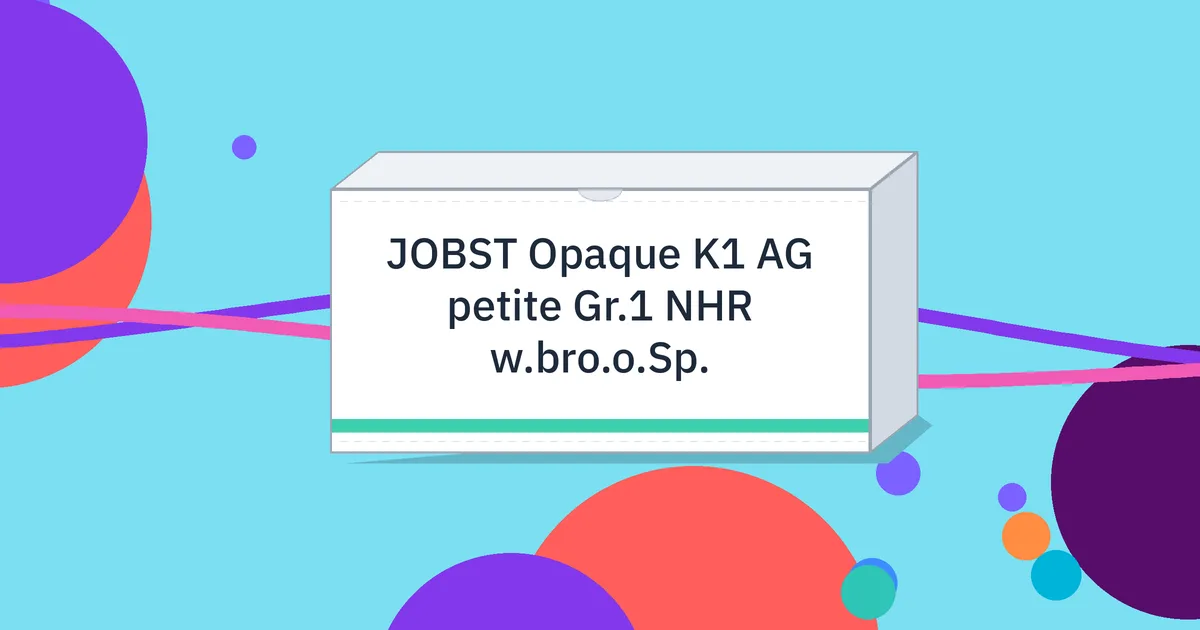 Symbolbild: Packung mit der Aufschrift JOBST Opaque K1 AG petite Gr.1 NHR w.bro.o.Sp. (PZN 13088338) – Verfügbarkeit und Bezug in Apotheken in Frankfurt am Main