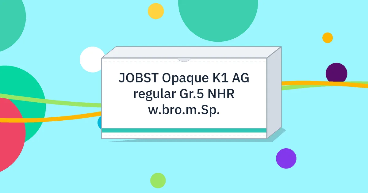 Symbolbild: Packung mit der Aufschrift JOBST Opaque K1 AG regular Gr.5 NHR w.bro.m.Sp. (PZN 13091783) – Verfügbarkeit und Bezug in Apotheken in Frankfurt am Main