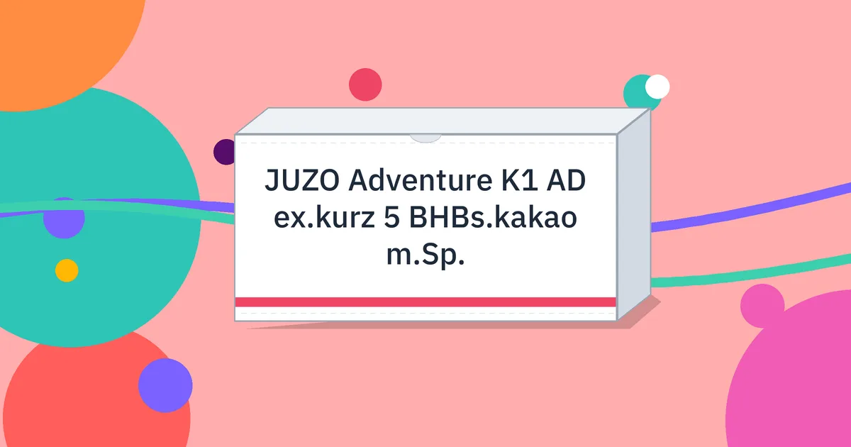 Symbolbild: Packung mit der Aufschrift JUZO Adventure K1 AD ex.kurz 5 BHBs.kakao m.Sp. (PZN 15496857) – Verfügbarkeit und Bezug in Apotheken in Frankfurt am Main