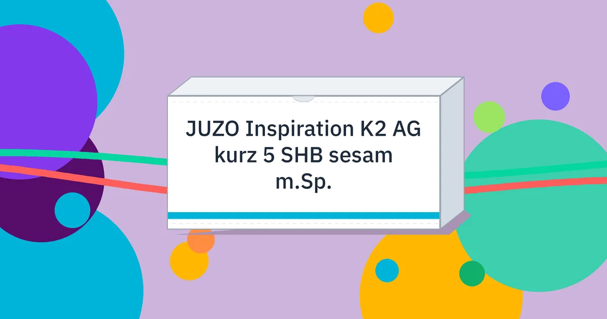 Symbolbild: Packung mit der Aufschrift JUZO Inspiration K2 AG kurz 5 SHB sesam m.Sp. (PZN 14923205) – Verfügbarkeit und Bezug in Apotheken in Frankfurt am Main