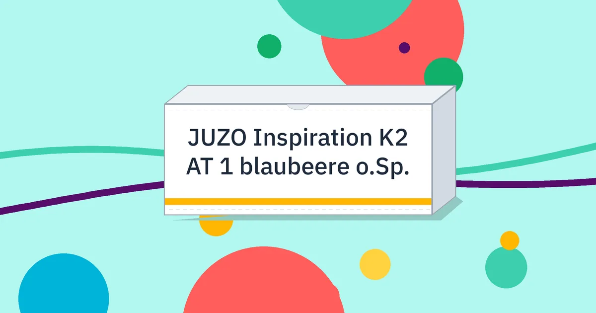Symbolbild: Packung mit der Aufschrift JUZO Inspiration K2 AT 1 blaubeere o.Sp. (PZN 14926072) – Verfügbarkeit und Bezug in Apotheken in Frankfurt am Main