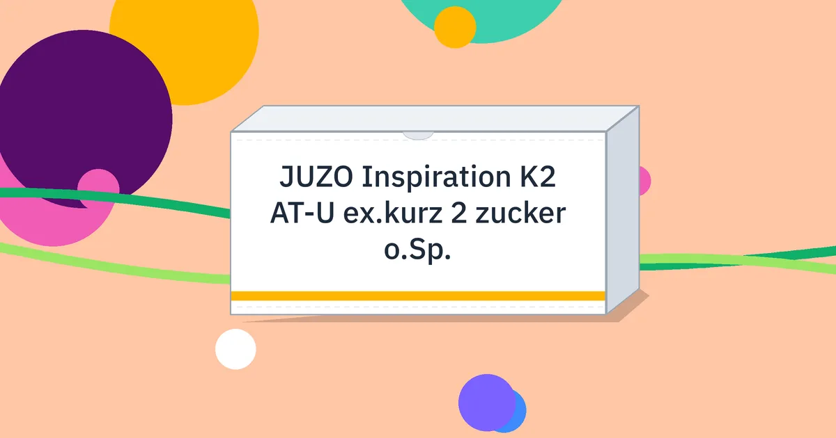 Symbolbild: Packung mit der Aufschrift JUZO Inspiration K2 AT-U ex.kurz 2 zucker o.Sp. (PZN 14929952) – Verfügbarkeit und Bezug in Apotheken in Frankfurt am Main