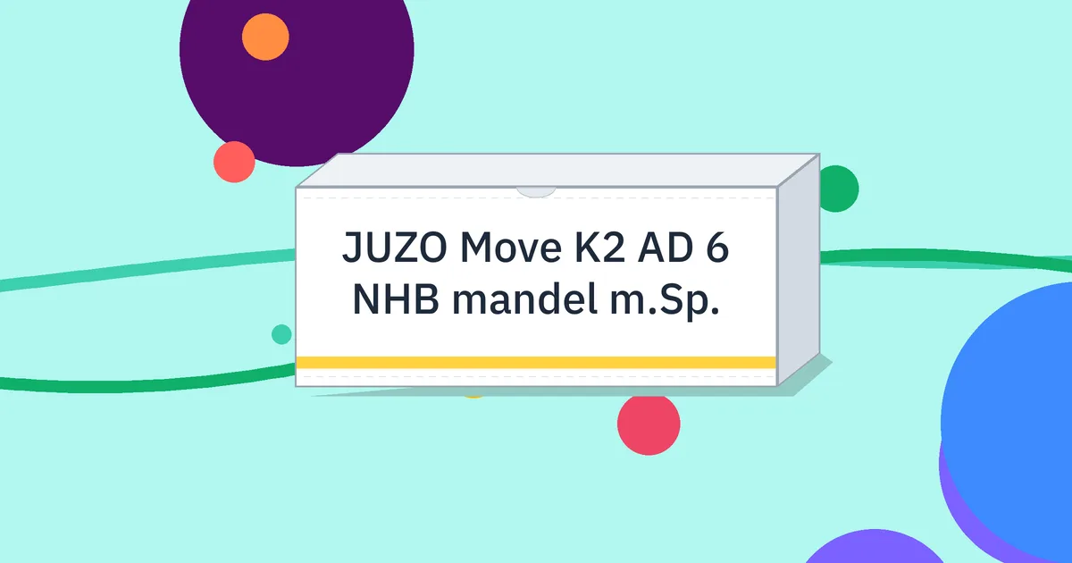 Symbolbild: Packung mit der Aufschrift JUZO Move K2 AD 6 NHB mandel m.Sp. (PZN 16339976) – Verfügbarkeit und Bezug in Apotheken in Frankfurt am Main