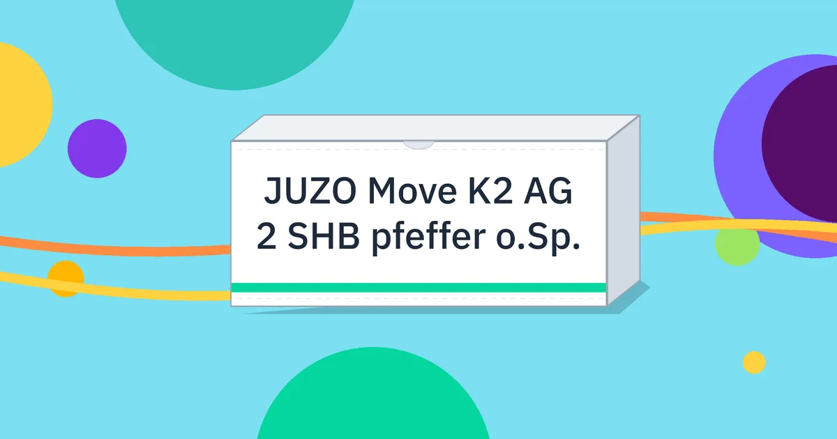 Symbolbild: Packung mit der Aufschrift JUZO Move K2 AG 2 SHB pfeffer o.Sp. (PZN 16651509) – Verfügbarkeit und Bezug in Apotheken in Frankfurt am Main