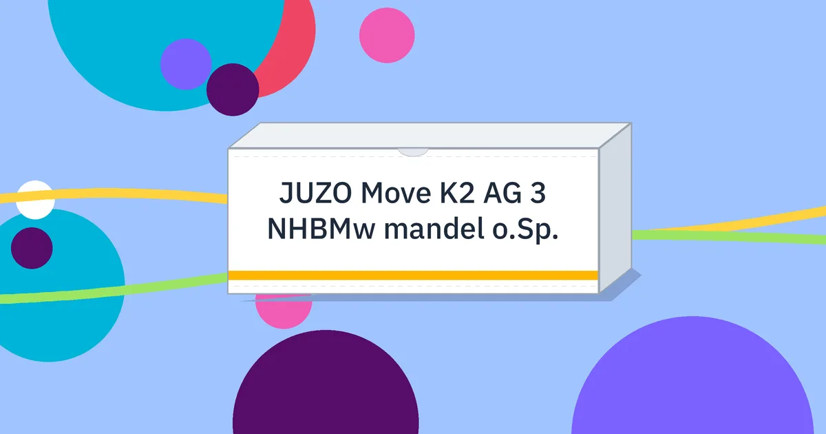Symbolbild: Packung mit der Aufschrift JUZO Move K2 AG 3 NHBMw mandel o.Sp. (PZN 16644550) – Verfügbarkeit und Bezug in Apotheken in Frankfurt am Main