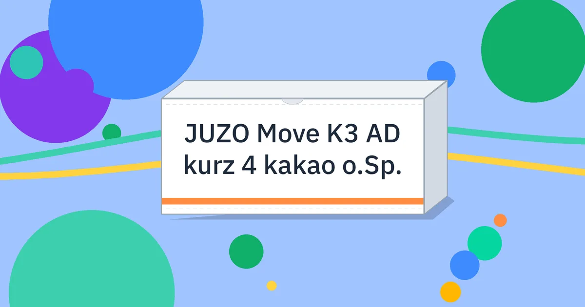 Symbolbild: Packung mit der Aufschrift JUZO Move K3 AD kurz 4 kakao o.Sp. (PZN 18572642) – Verfügbarkeit und Bezug in Apotheken in Frankfurt am Main