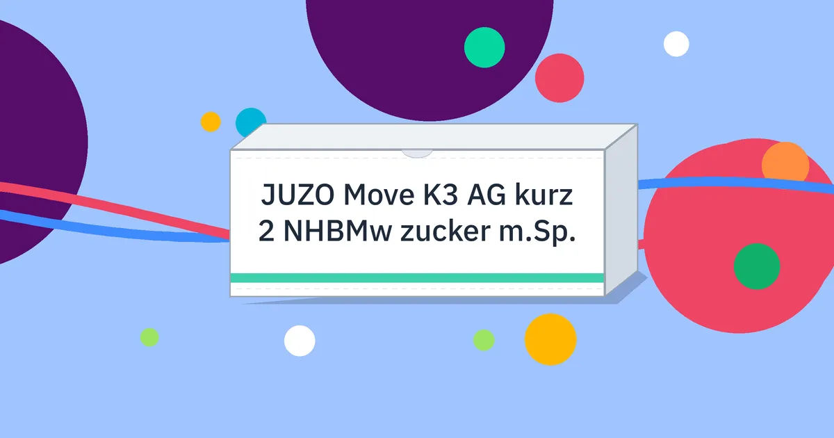 Symbolbild: Packung mit der Aufschrift JUZO Move K3 AG kurz 2 NHBMw zucker m.Sp. (PZN 18578834) – Verfügbarkeit und Bezug in Apotheken in Frankfurt am Main