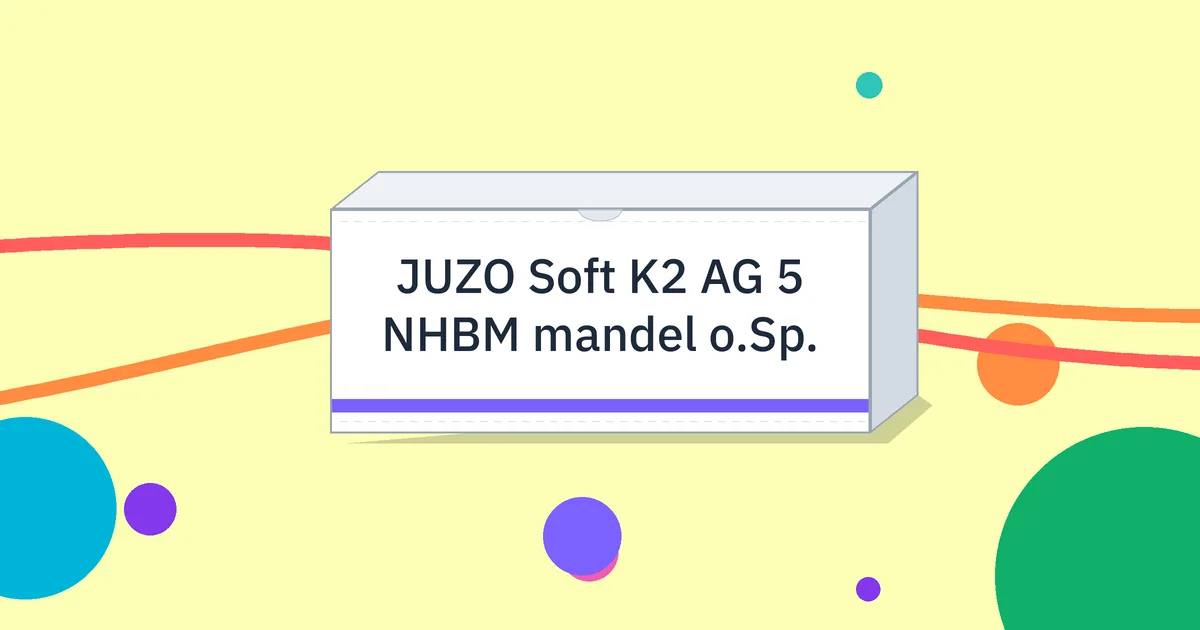 Symbolbild: Packung mit der Aufschrift JUZO Soft K2 AG 5 NHBM mandel o.Sp. (PZN 14997882) – Verfügbarkeit und Bezug in Apotheken in Frankfurt am Main