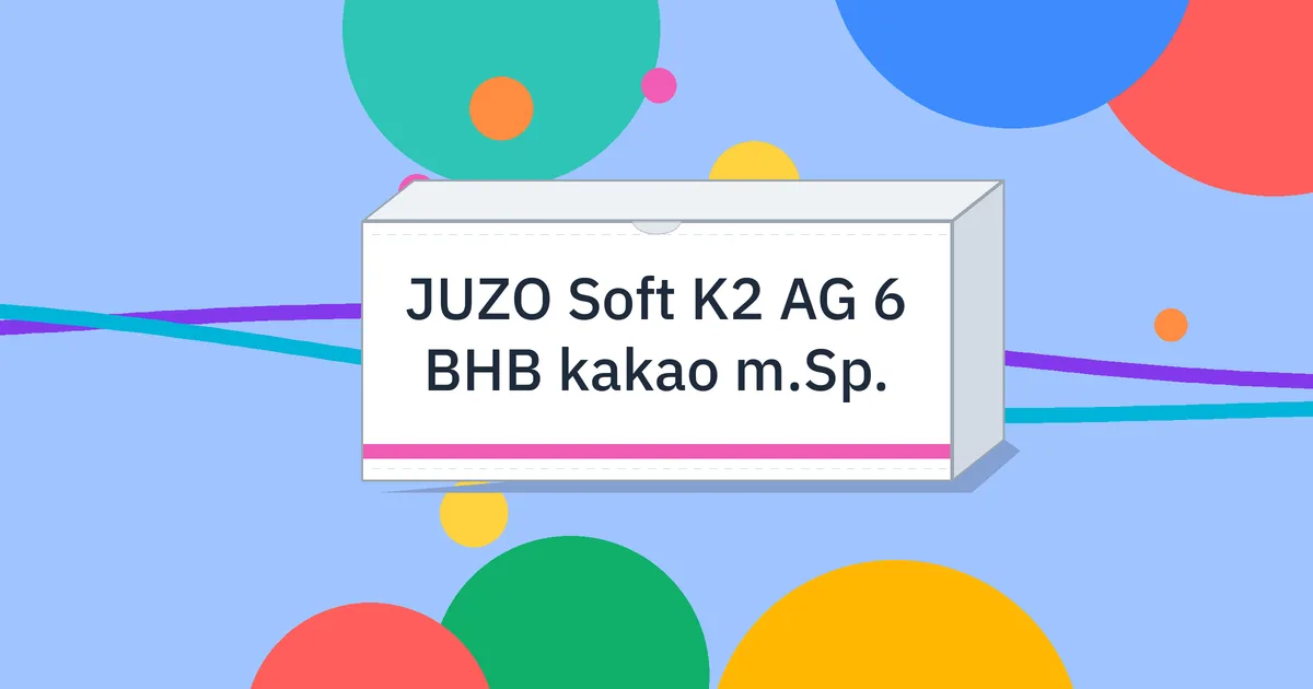 Symbolbild: Packung mit der Aufschrift JUZO Soft K2 AG 6 BHB kakao m.Sp. (PZN 14825164) – Verfügbarkeit und Bezug in Apotheken in Frankfurt am Main