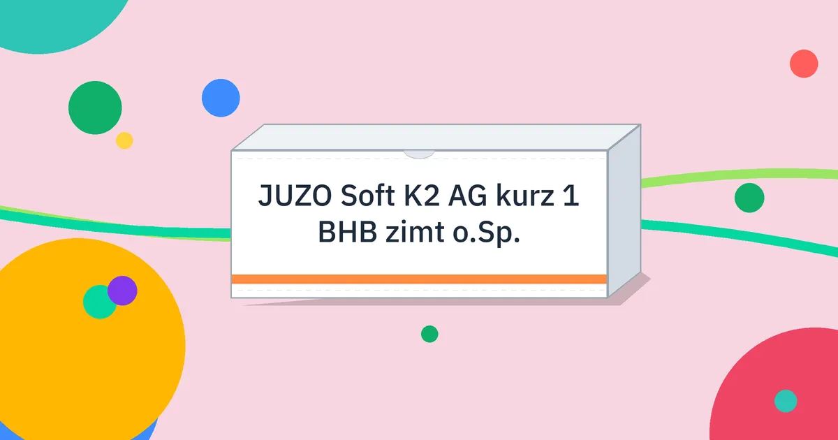 Symbolbild: Packung mit der Aufschrift JUZO Soft K2 AG kurz 1 BHB zimt o.Sp. (PZN 14826643) – Verfügbarkeit und Bezug in Apotheken in Frankfurt am Main