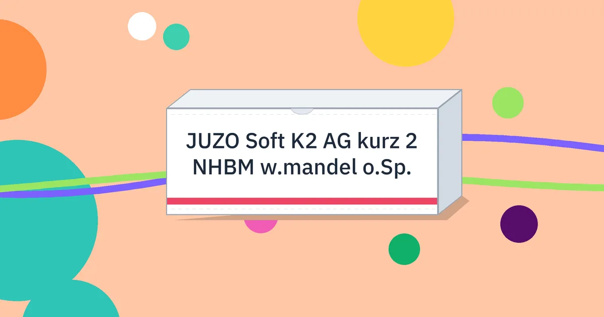 Symbolbild: Packung mit der Aufschrift JUZO Soft K2 AG kurz 2 NHBM w.mandel o.Sp. (PZN 15019821) – Verfügbarkeit und Bezug in Apotheken in Frankfurt am Main