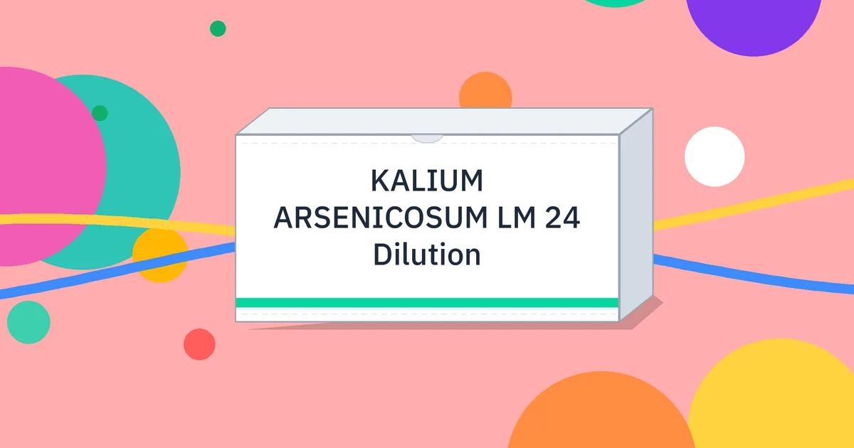 Symbolbild: Packung mit der Aufschrift KALIUM ARSENICOSUM LM 24 Dilution (PZN 12917152) – Verfügbarkeit und Bezug in Apotheken in Frankfurt am Main