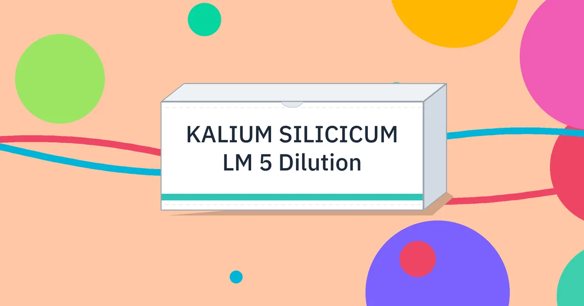 Symbolbild: Packung mit der Aufschrift KALIUM SILICICUM LM 5 Dilution (PZN 12925826) – Verfügbarkeit und Bezug in Apotheken in Frankfurt am Main