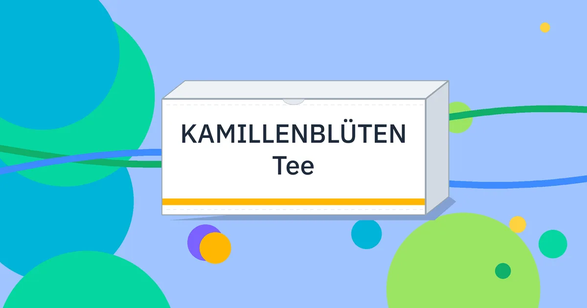 Symbolbild: Packung mit der Aufschrift KAMILLENBLÜTEN Tee (PZN 19746305) – Verfügbarkeit und Bezug in Apotheken in Frankfurt am Main