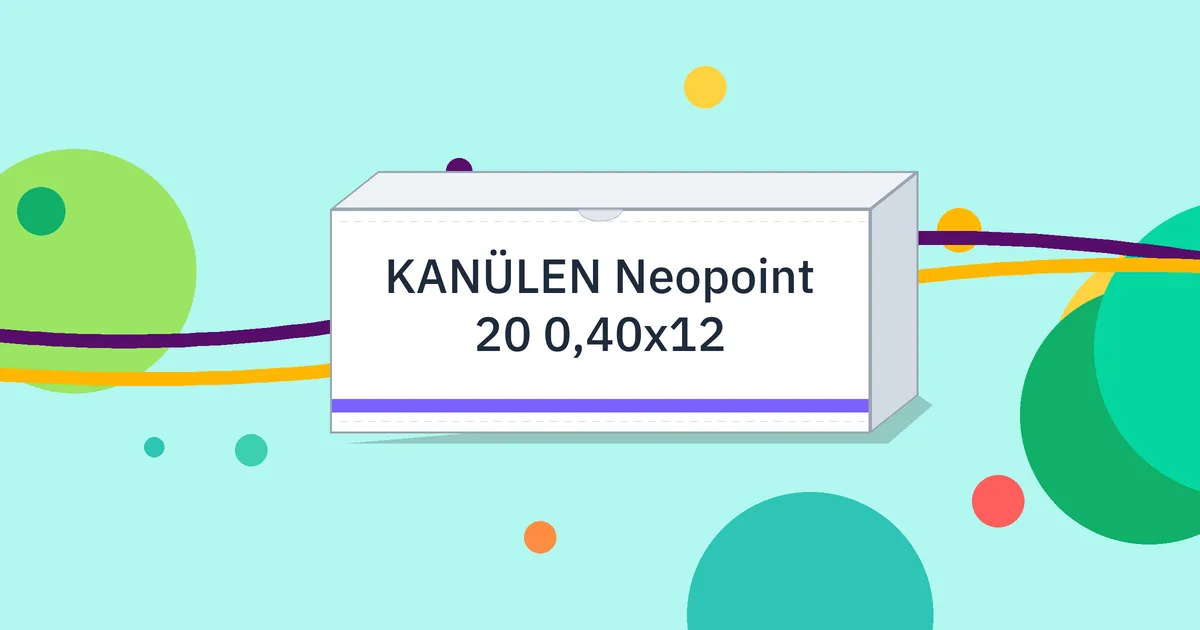 Symbolbild: Packung mit der Aufschrift KANÜLEN Neopoint 20 0,40x12 (PZN 16840535) – Verfügbarkeit und Bezug in Apotheken in Frankfurt am Main