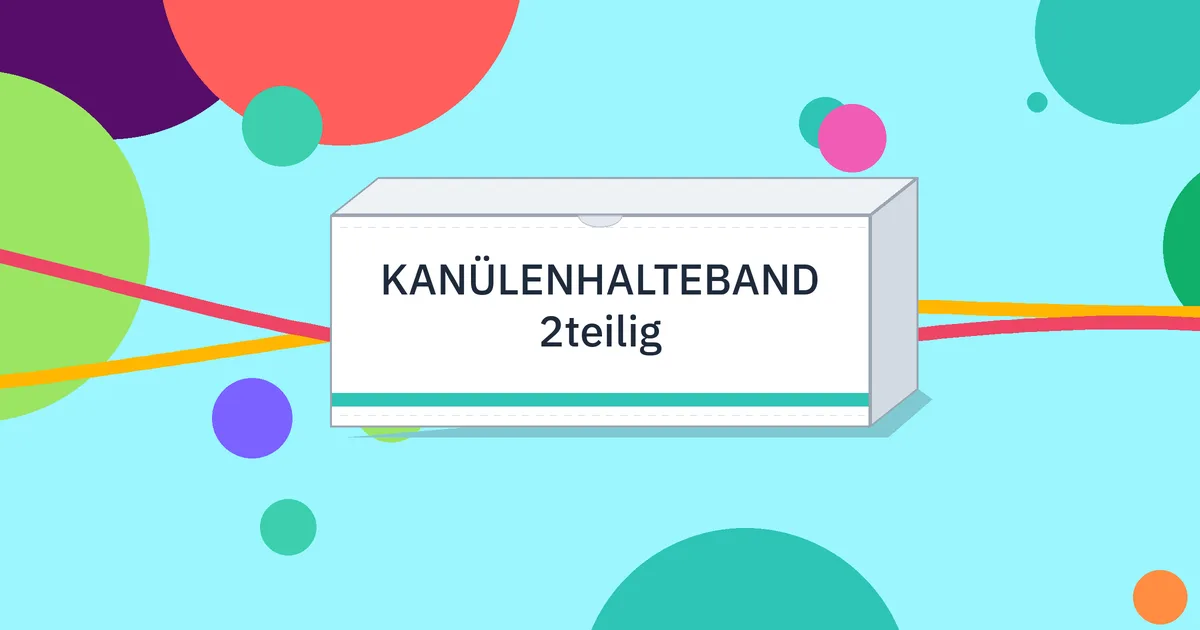 Symbolbild: Packung mit der Aufschrift KANÜLENHALTEBAND 2teilig (PZN 11596651) – Verfügbarkeit und Bezug in Apotheken in Frankfurt am Main