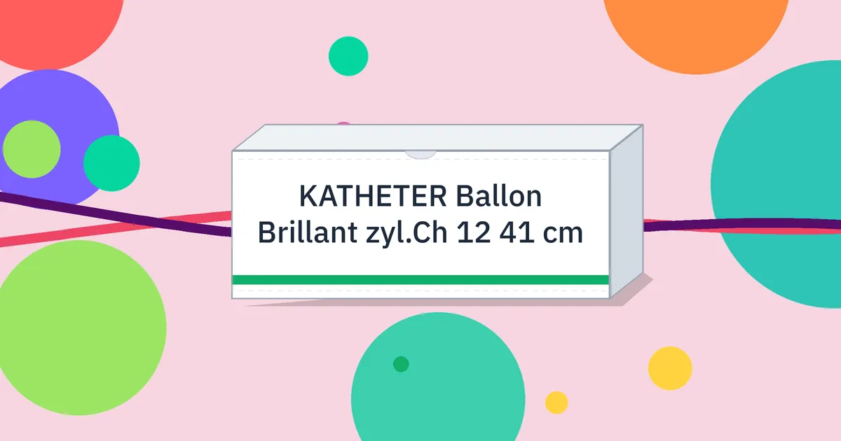 Symbolbild: Packung mit der Aufschrift KATHETER Ballon Brillant zyl.Ch 12 41 cm (PZN 05140912) – Verfügbarkeit und Bezug in Apotheken in Frankfurt am Main