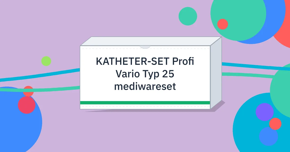 Symbolbild: Packung mit der Aufschrift KATHETER-SET Profi Vario Typ 25 mediwareset (PZN 19471162) – Verfügbarkeit und Bezug in Apotheken in Frankfurt am Main