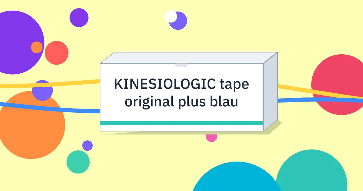 Symbolbild: Packung mit der Aufschrift KINESIOLOGIC tape original plus blau (PZN 10143870) – Verfügbarkeit und Bezug in Apotheken in Frankfurt am Main