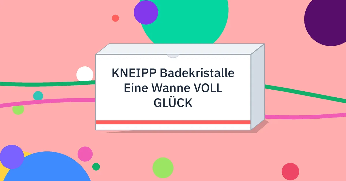 Symbolbild: Packung mit der Aufschrift KNEIPP Badekristalle Eine Wanne VOLL GLÜCK (PZN 19101608) – Verfügbarkeit und Bezug in Apotheken in Frankfurt am Main