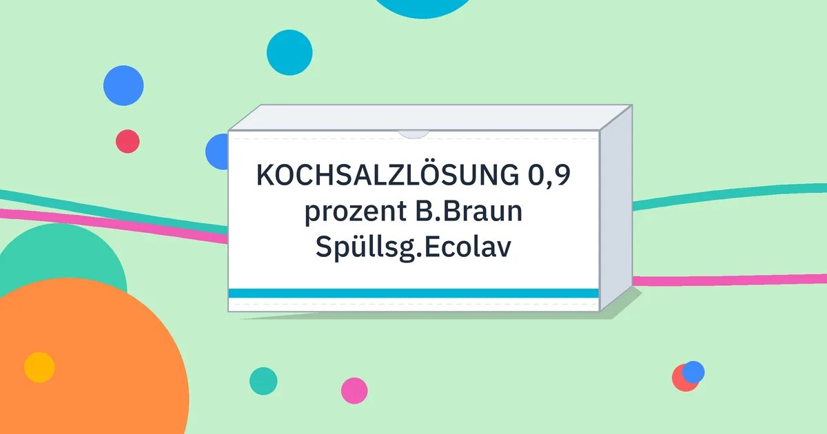 Symbolbild: Packung mit der Aufschrift KOCHSALZLÖSUNG 0,9 prozent B.Braun Spüllsg.Ecolav (PZN 04454809) – Verfügbarkeit und Bezug in Apotheken in Frankfurt am Main