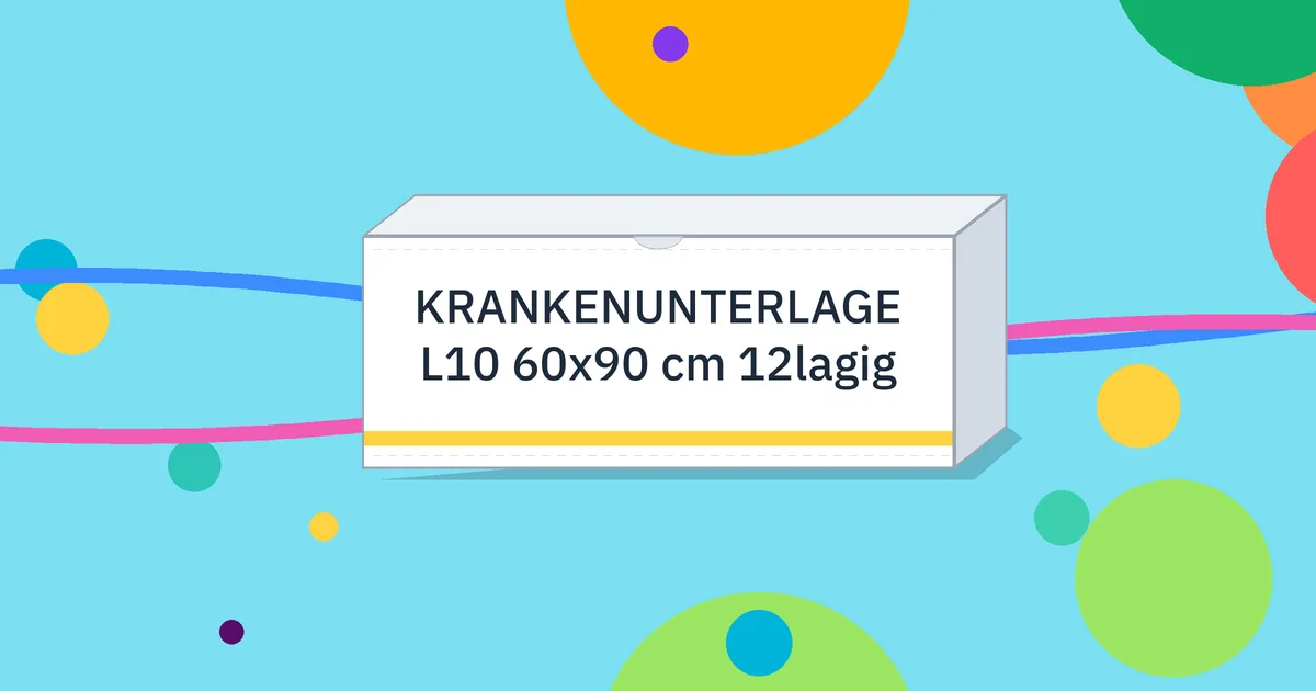 Symbolbild: Packung mit der Aufschrift KRANKENUNTERLAGE L10 60x90 cm 12lagig (PZN 04094601) – Verfügbarkeit und Bezug in Apotheken in Frankfurt am Main