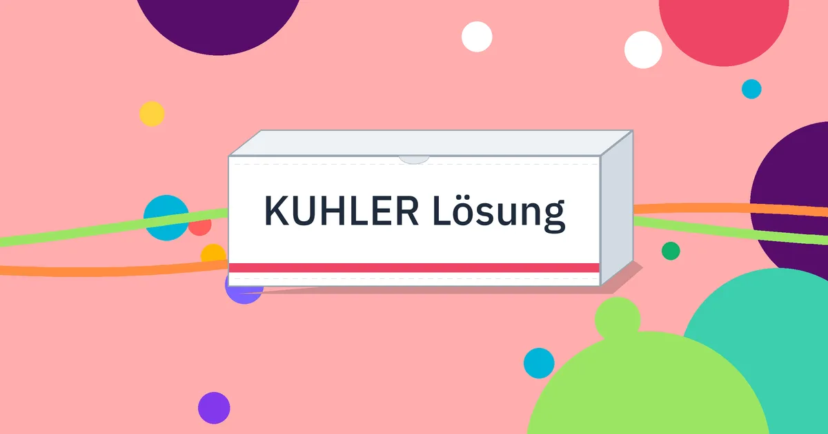Symbolbild: Packung mit der Aufschrift KUHLER Lösung (PZN 04988623) – Verfügbarkeit und Bezug in Apotheken in Frankfurt am Main