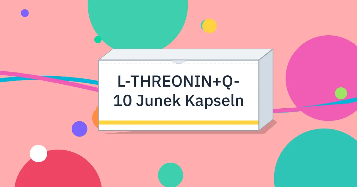 Symbolbild: Packung mit der Aufschrift L-THREONIN+Q-10 Junek Kapseln (PZN 00982687) – Verfügbarkeit und Bezug in Apotheken in Frankfurt am Main